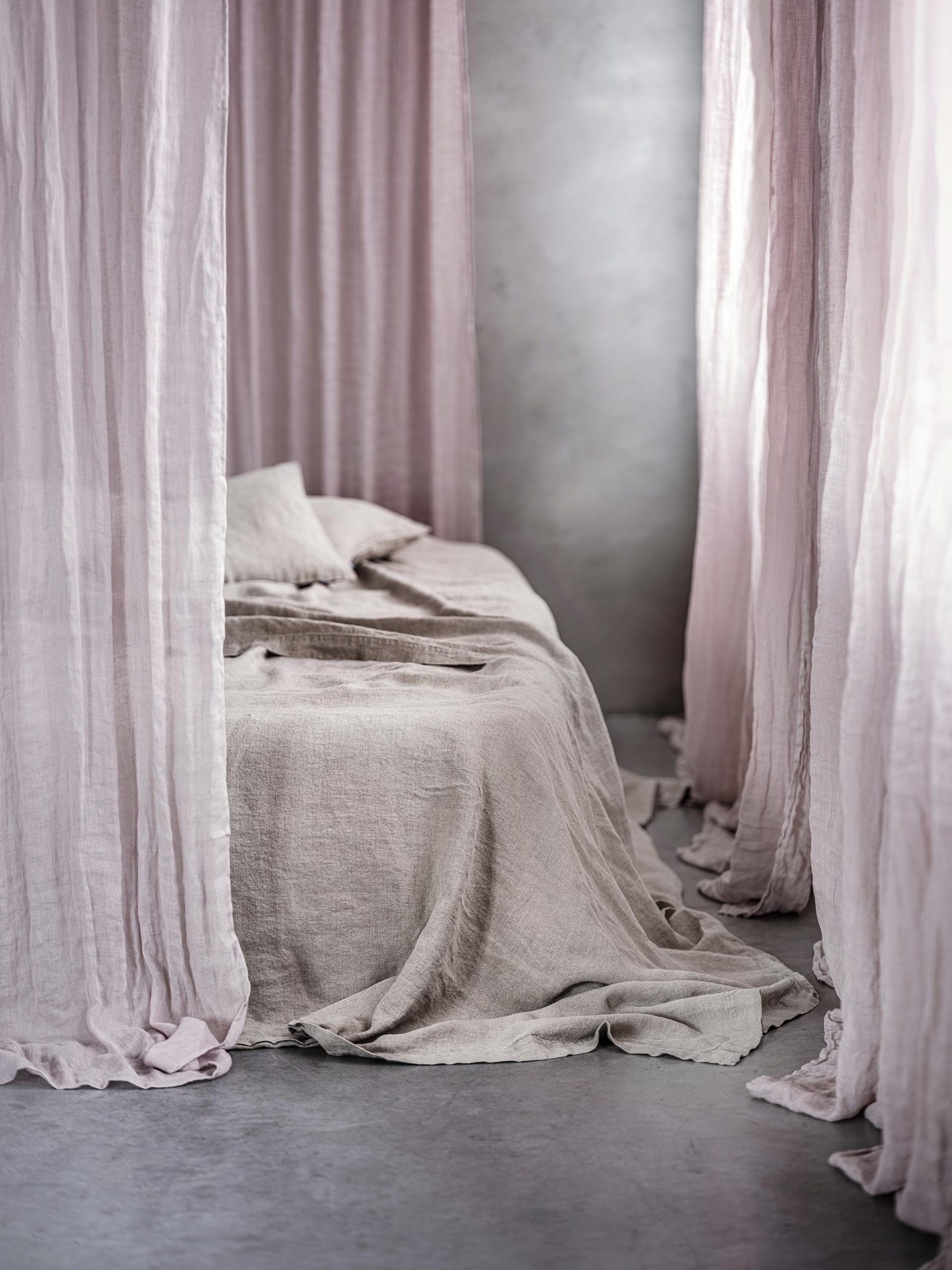 Light Blue Sheer Linen Curtains, Azure Delicate and Light Curtain Panel ...