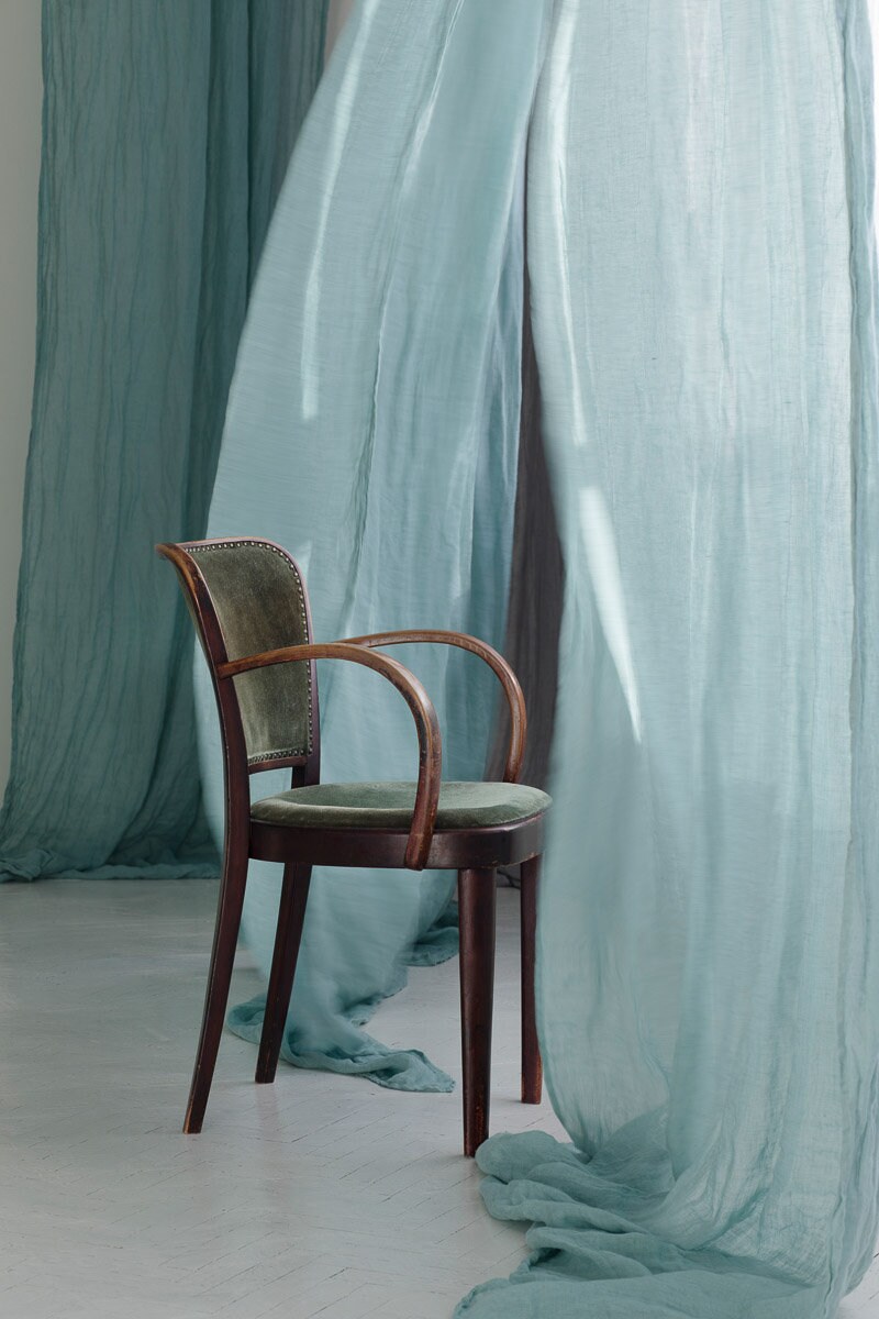 Muslin Linen Curtains Made of Pure Natural Flax Fabric From - Etsy UK