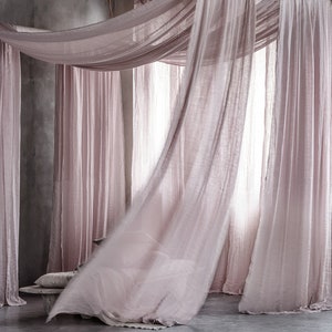 Linen Bed Canopy Shawl, King Bed White Canopy, Canopy Bed Drapes - Etsy