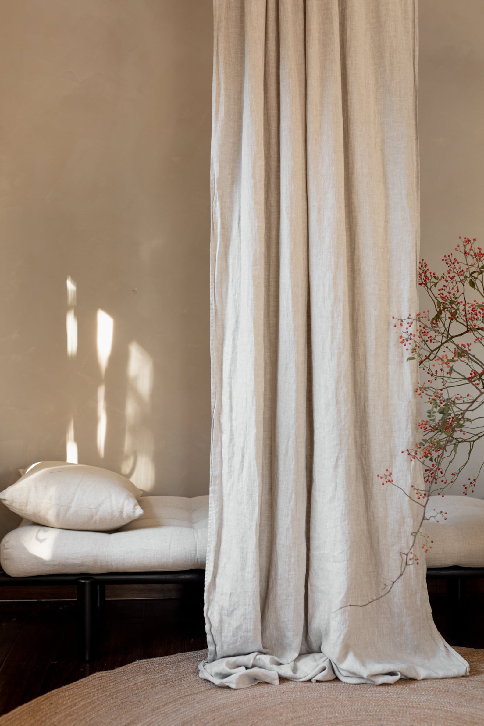 Gray Stonewashed Linen Curtain Panel, Soft Linen Curtain Drapes ...