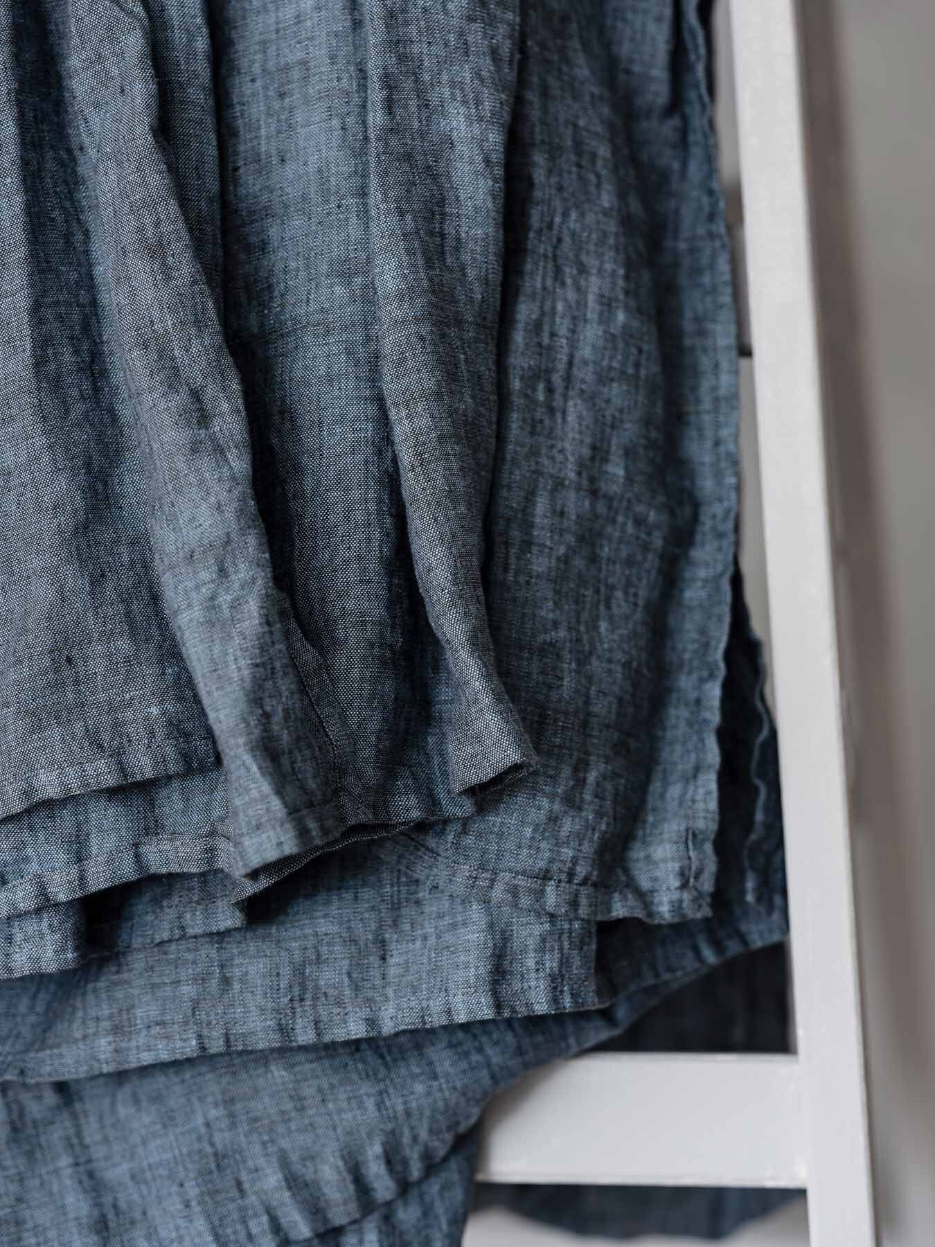 Blue Jeans Linen Curtain Panel, Denim Melange Linen Curtains, Soft and ...