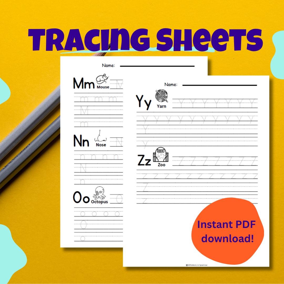 Back to School Alphabet Letter Tracing Sheets - Low Graphics for ...