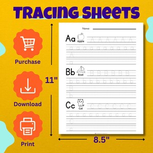 Back to School Alphabet Letter Tracing Sheets - Low Graphics for ...