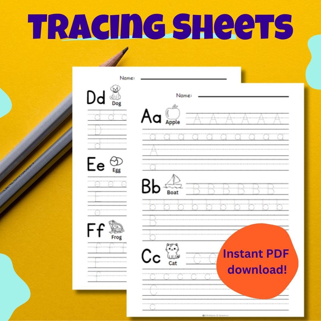 Back to School Alphabet Letter Tracing Sheets - Low Graphics for ...