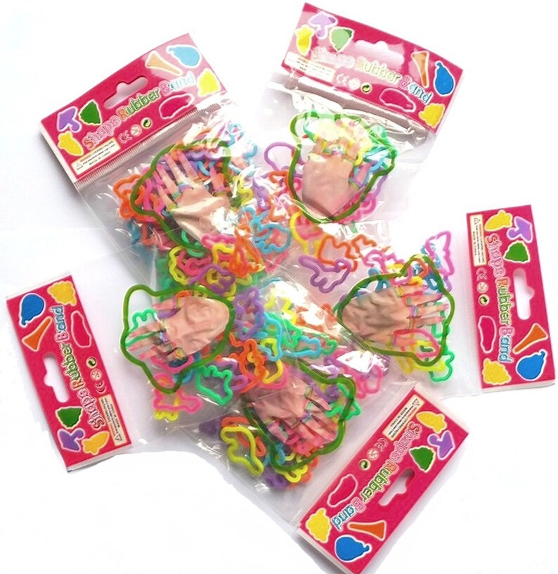 5 Packs Kids Elastic Rings Different Shapes Rubber Bands Multicolor ...