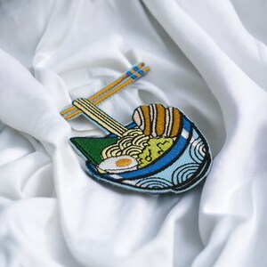 Noodle Bowl Embroidered Patch, Ramen Iron-on Patch, Noodle Soup, Gift Idea for Young and Old ...