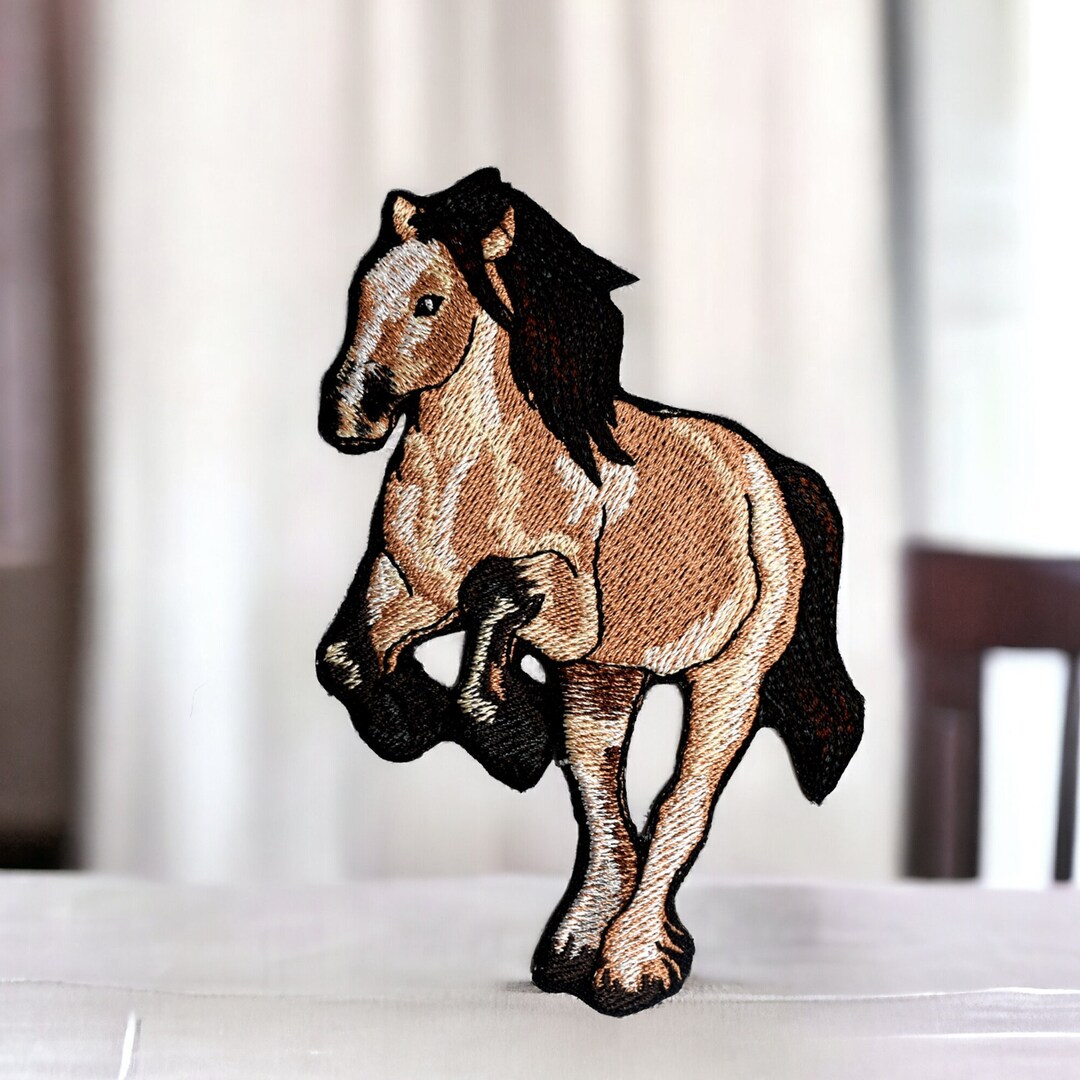 Galloping Horse Patch, Equestrian Patch, Iron-on Embroidered Badge for ...