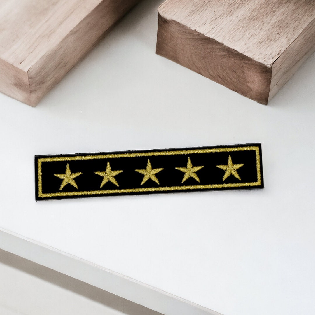 5-star General Rank Army Patch, Iron-on Military Banner Badge to ...