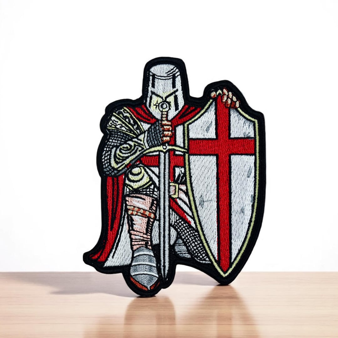 Embroidered Knight Templar Patch – Red Cross 10 Cm – Medieval Iron-on ...