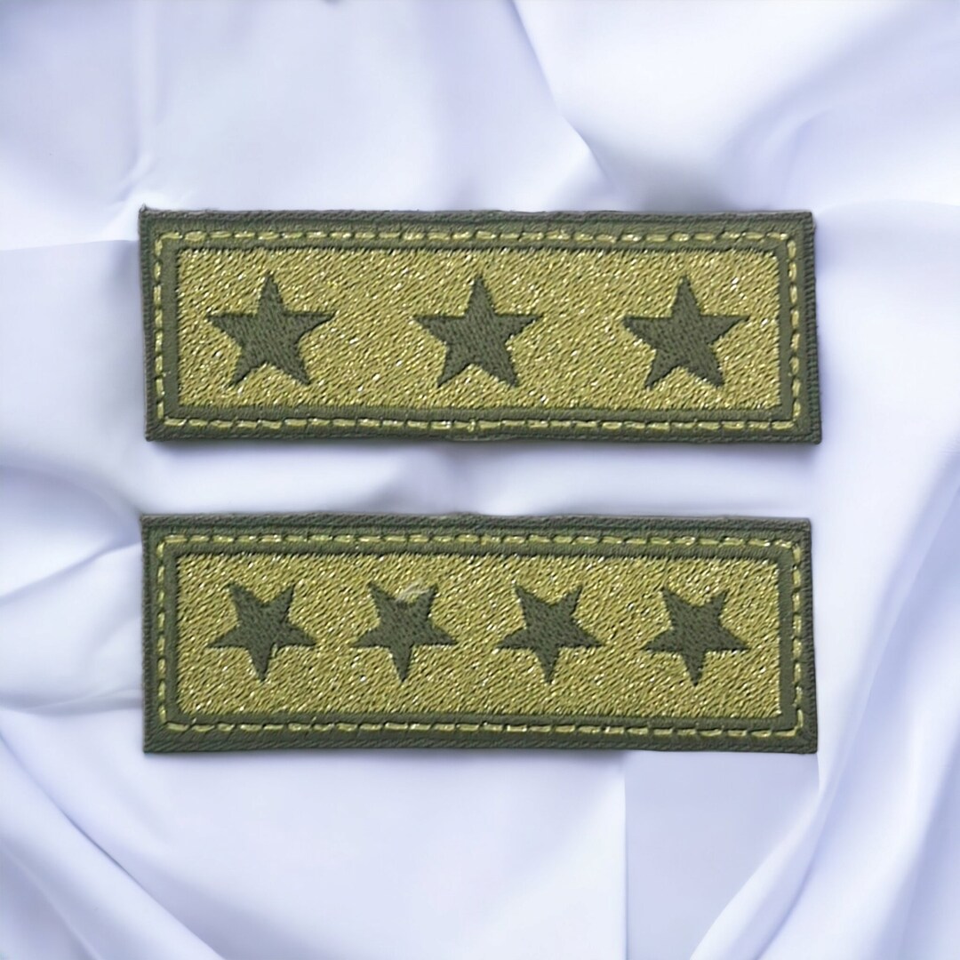 3 and 4 Star Braid Patch, Glitter Thread Banner, Iron-on Badge to ...