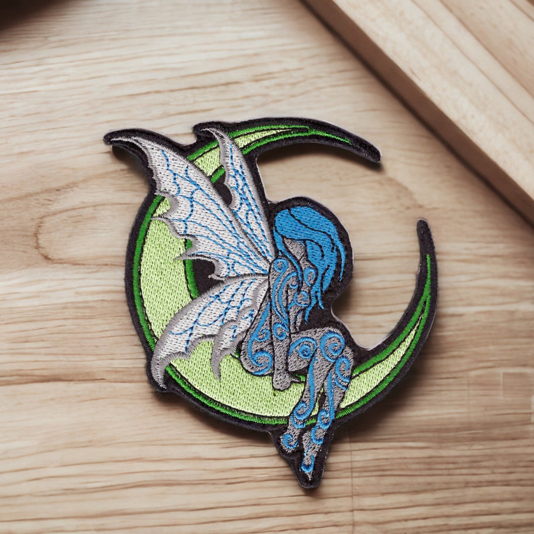 Fairy Embroidered Patch, Fairy on the Moon Badge, Imaginary World ...