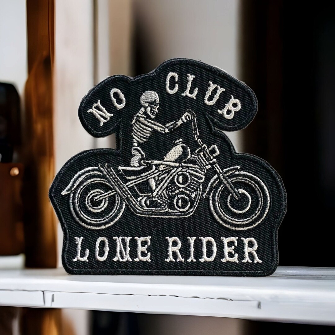 No Club Lone Rider, Embroidered Biker Patch, 10 Cm Biker Patch - Etsy