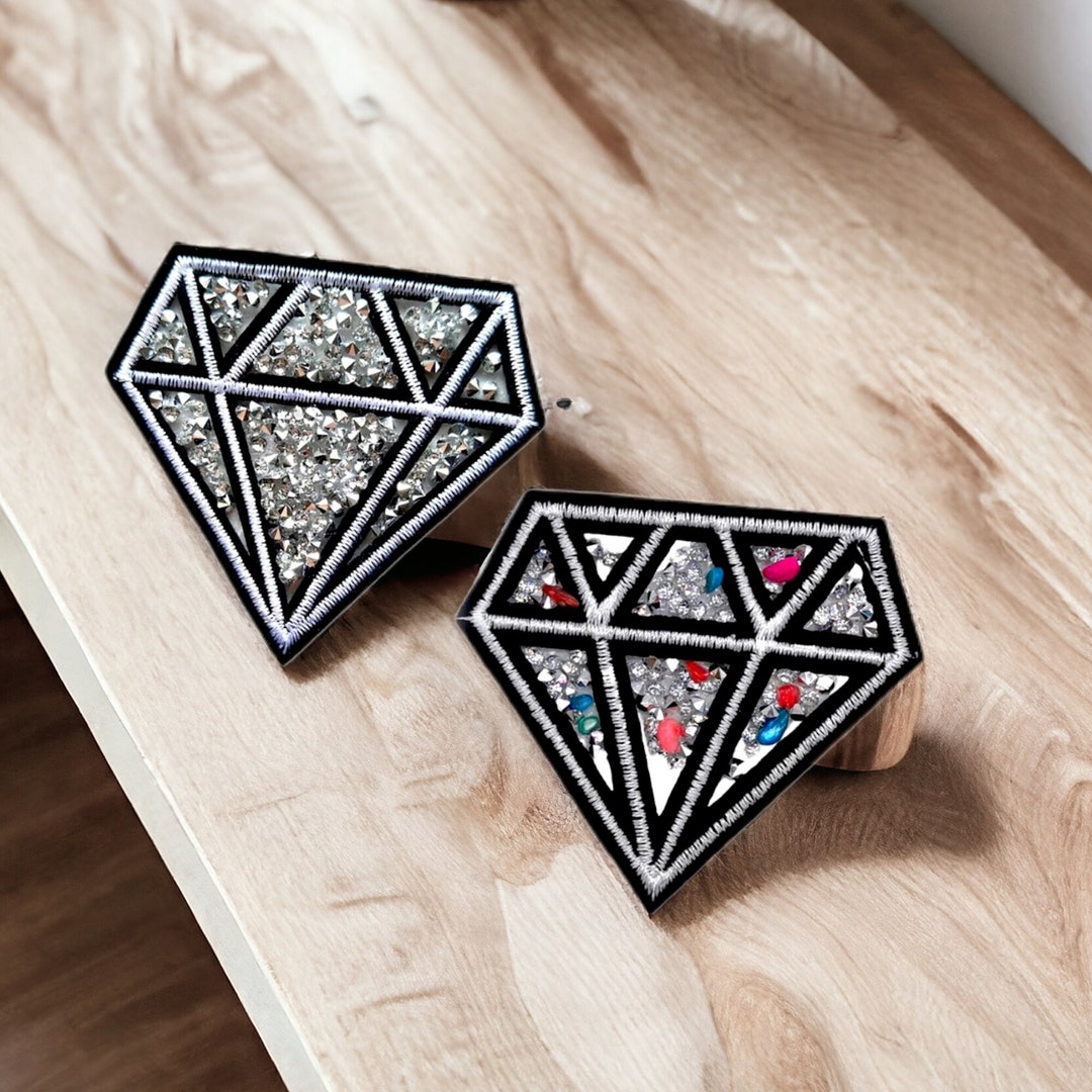 Rhinestone Diamond Patch, Diamond Embroidered Crest, Beaded Applique - Etsy