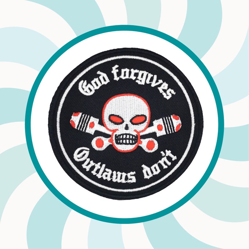 Biker Patch God Does Not Forgive Outlaws Motorcycle Iron-on - Etsy