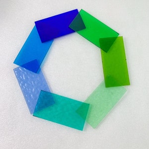 Stained Glass Hobby Box - 7 Pieces, Rainbow Mix, Blues, Greens or Mixed ...