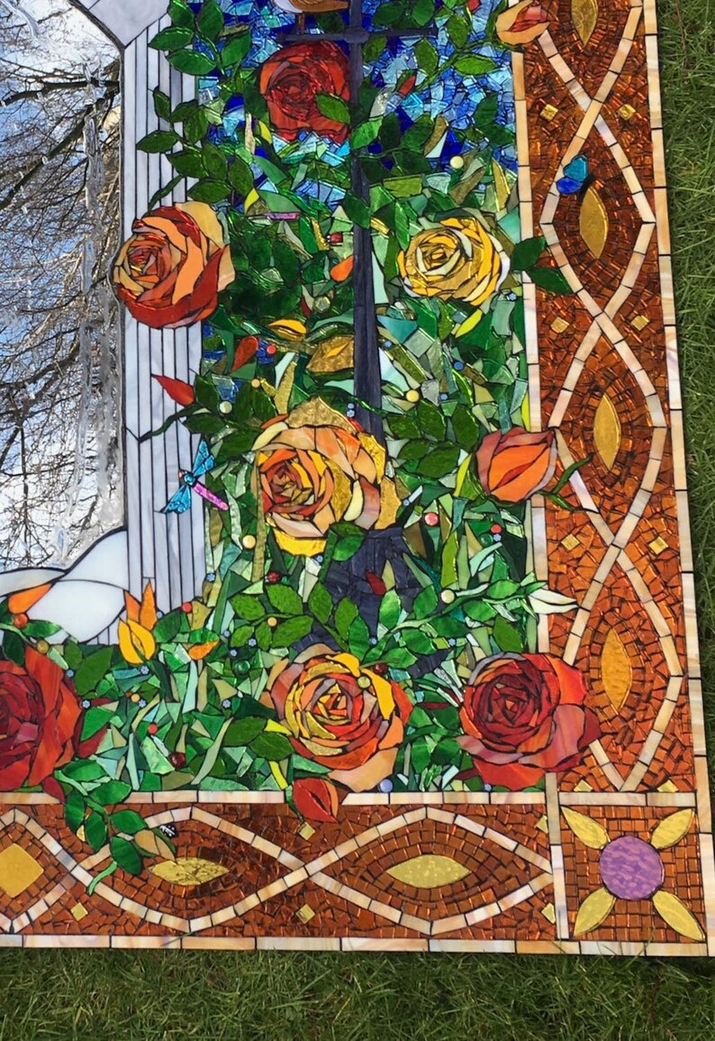 Roses - Video Tutorial & PDF, Simple Flower Designs in Stained Glass ...
