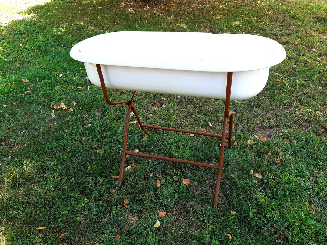 European Rustic Porcelain White Bathroom Enameled Baby Bathtub With ...