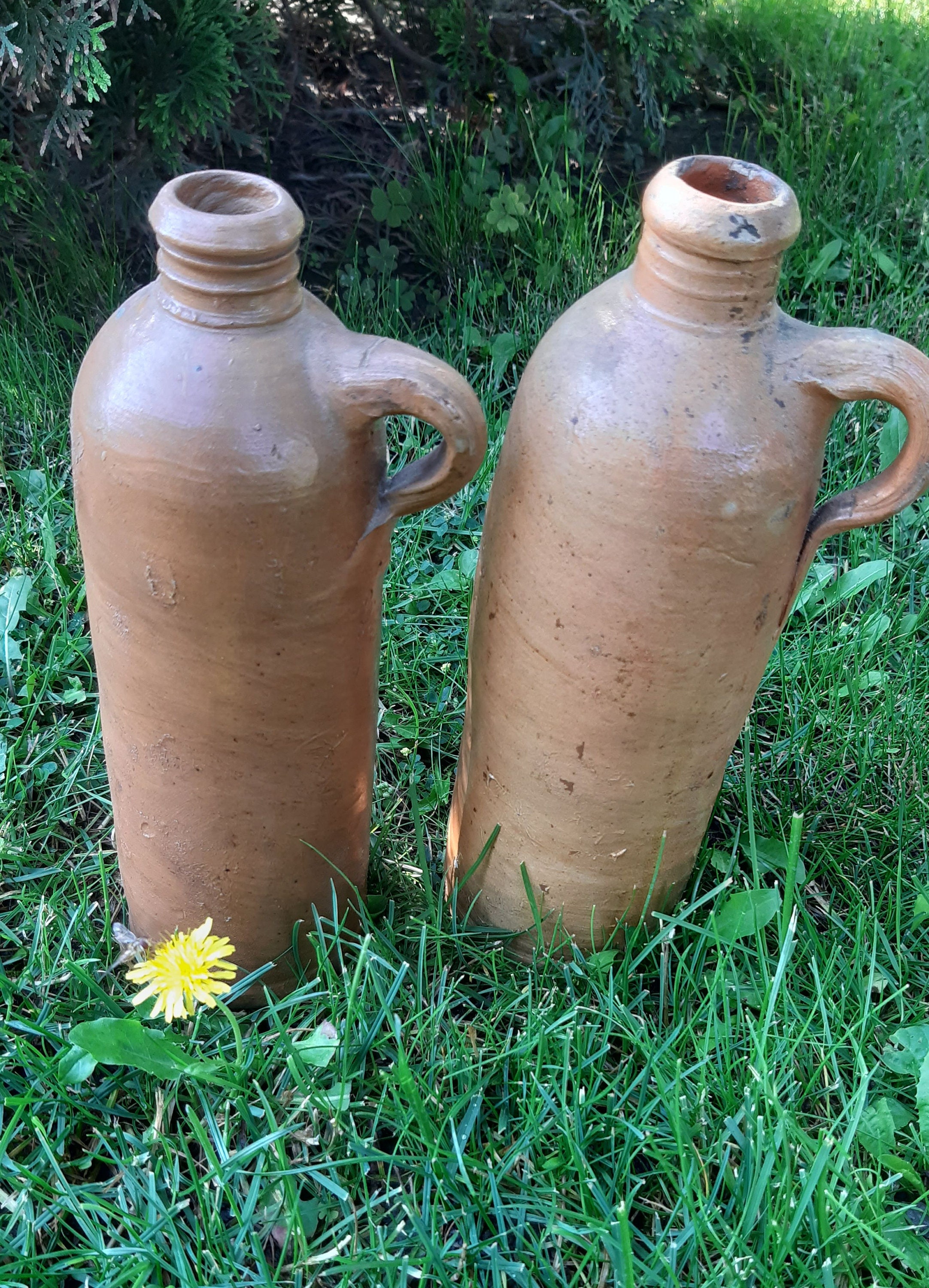 ANTIQUE 1800's German Clay Stoneware Mineral Water Bottle HERZOGTHUM ...