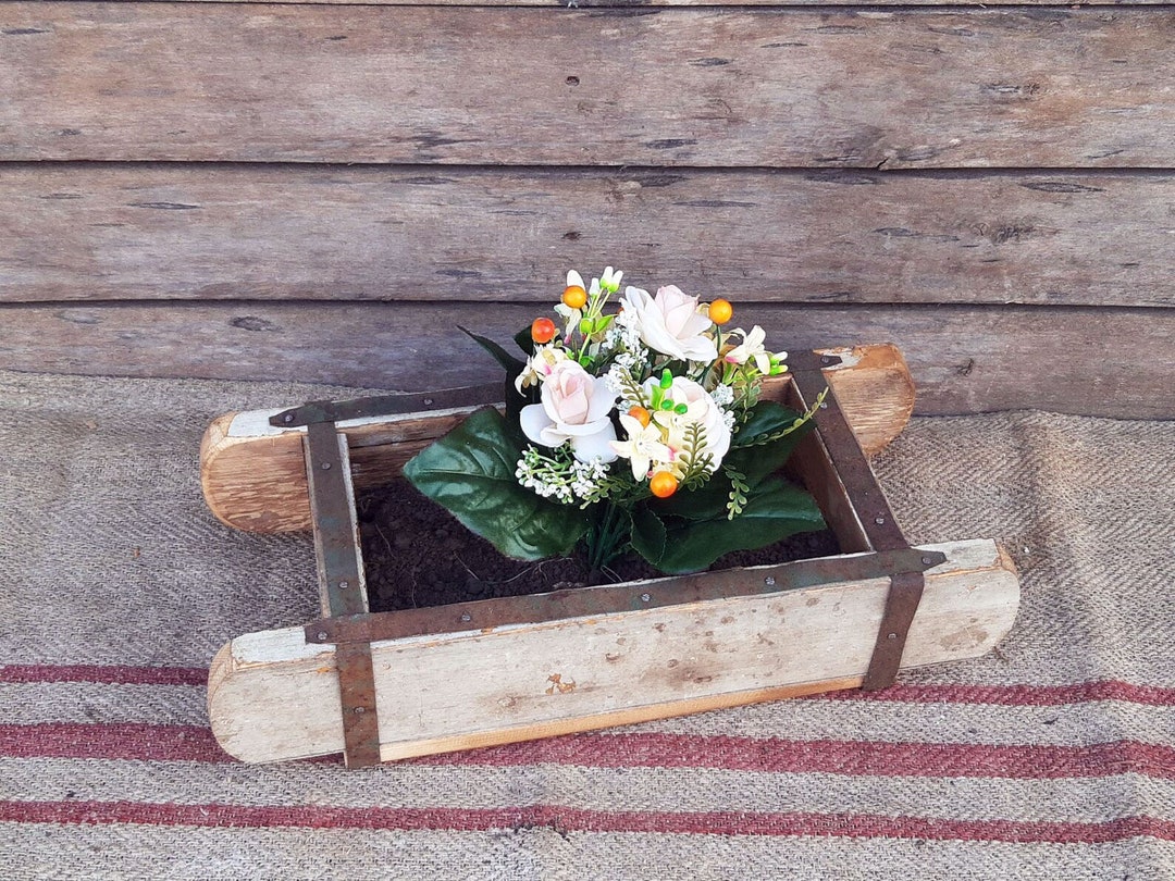 Rustic Handmade Wooden Planter Box, Antique Planterstand Decoration ...