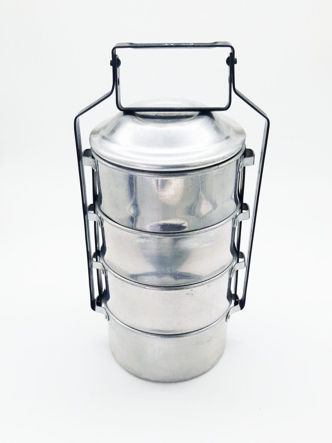 Vintage 4-piece Aluminium Food Carrier Set With Metal Handle ...