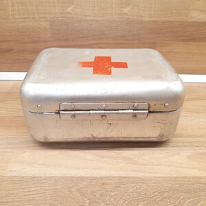 Aluminium Box Medical First Aid Tin Box Vintage Hungarian, Red Cross ...
