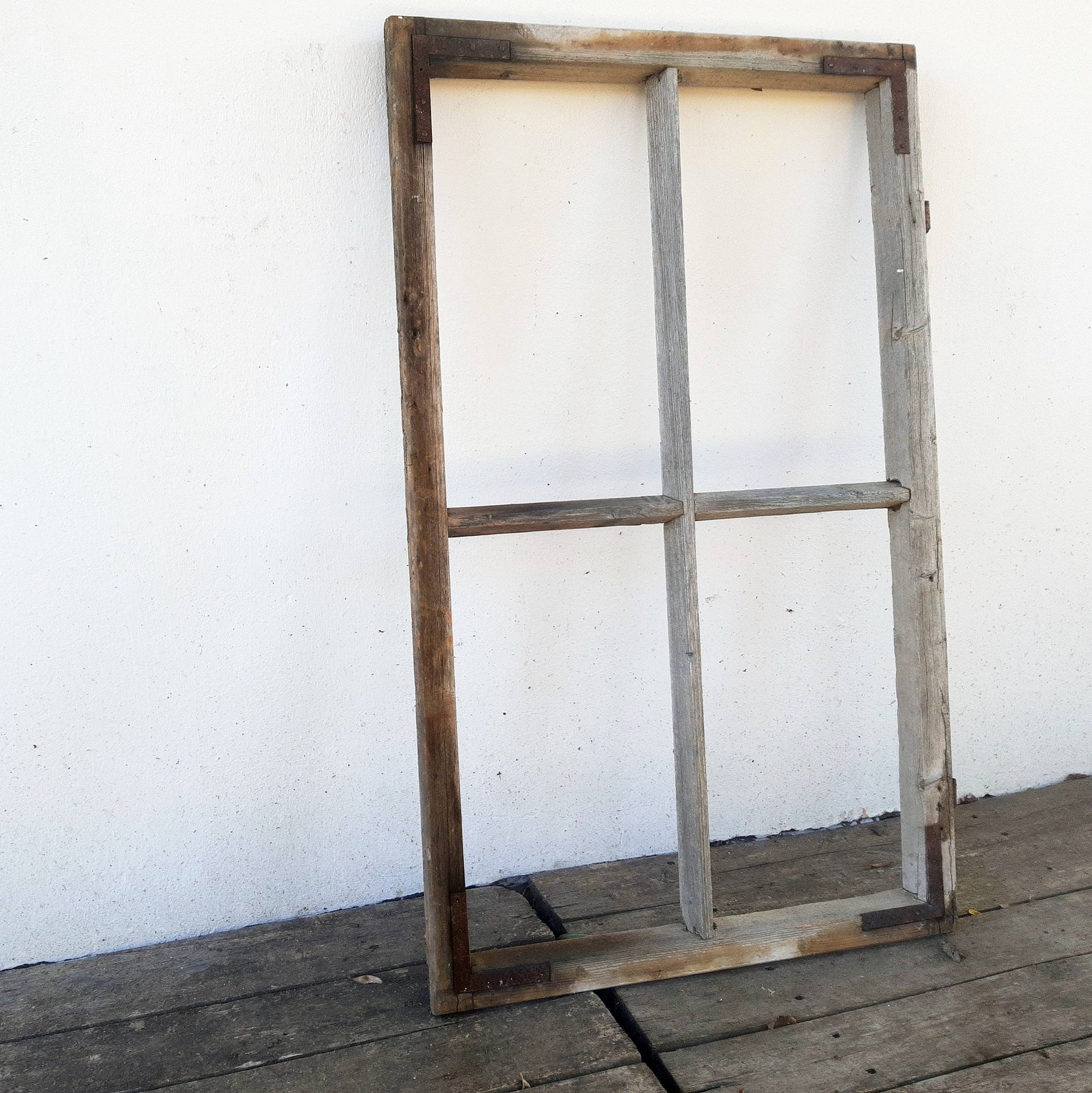 Antique Farmhouse Brown Window Frame Wooden Frames Wall Decor - Etsy