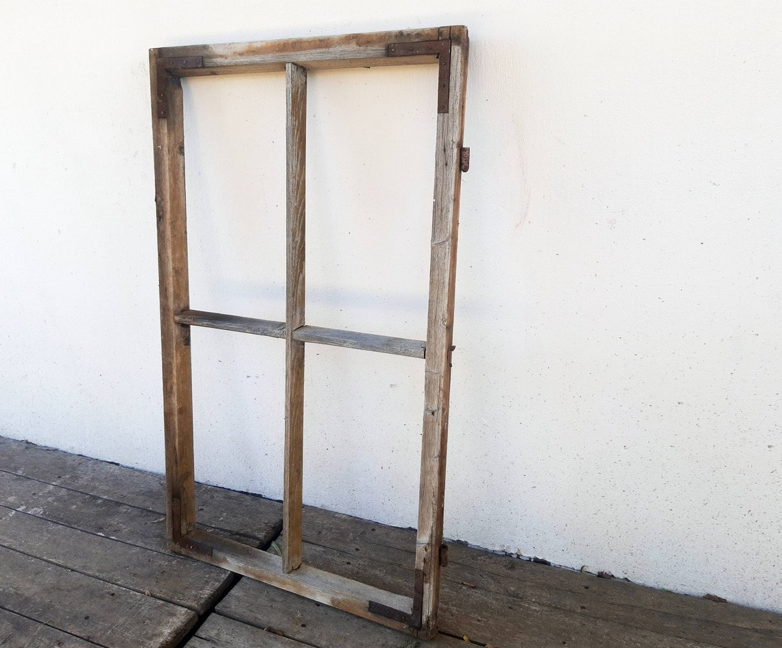 Antique Farmhouse Brown Window Frame Wooden Frames Wall Decor - Etsy