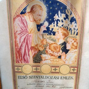 1950s Vintage "first Holy Communion" Religious Picture Featuring Jesus ...