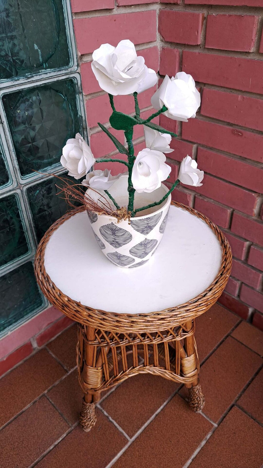 Vintage Wicker Rattan Wooden Night Stand Stool, Wood Stool, Boho Stool ...