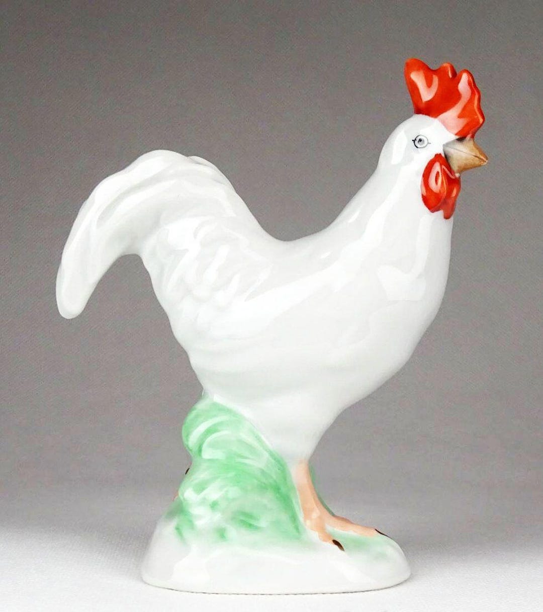 Flawless 1970s Herend Porcelain Rooster Figurine, 5.39” Hand-painted ...