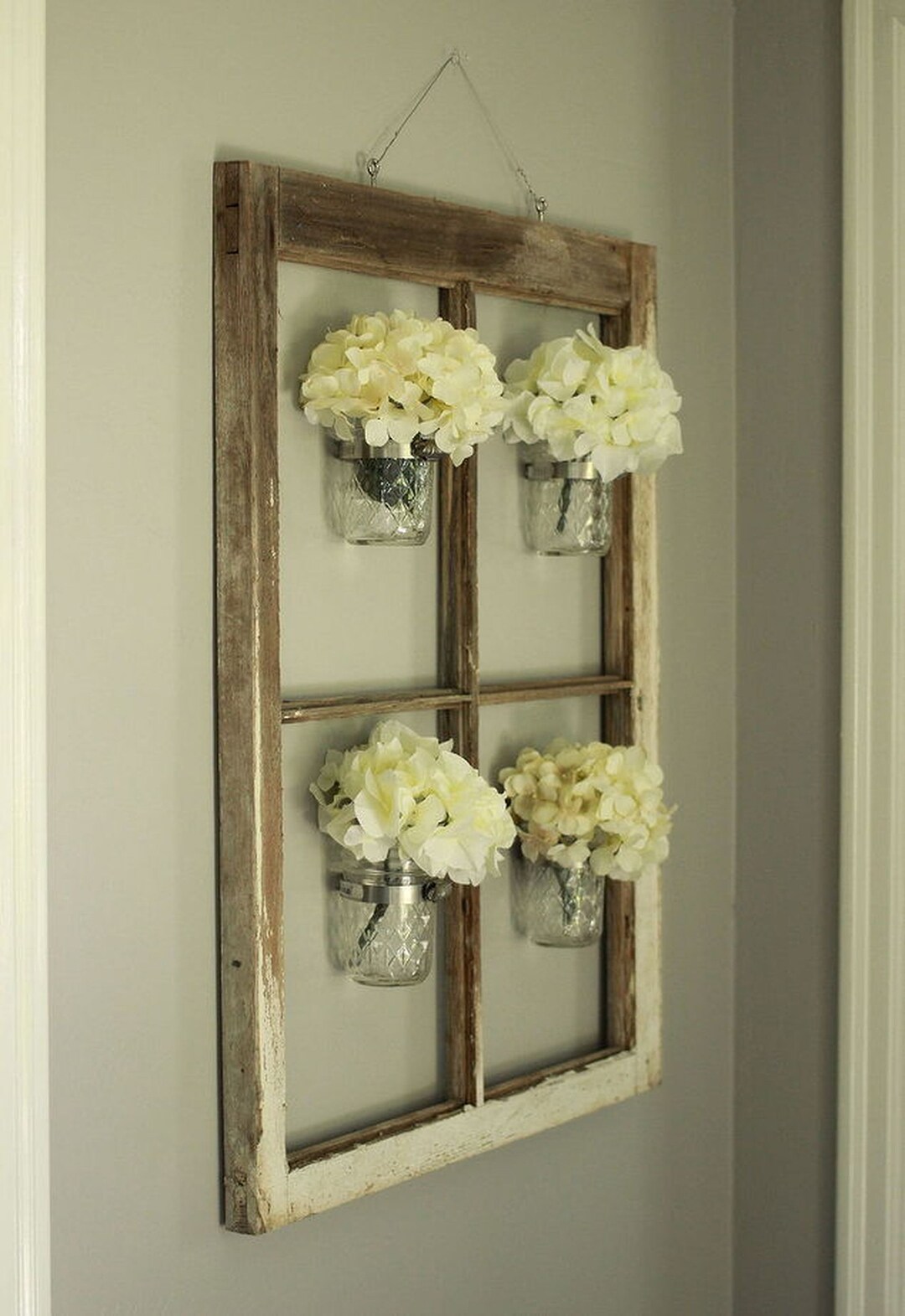 Antique Farmhouse Brown Window Frame Wooden Frames Wall Decor ...