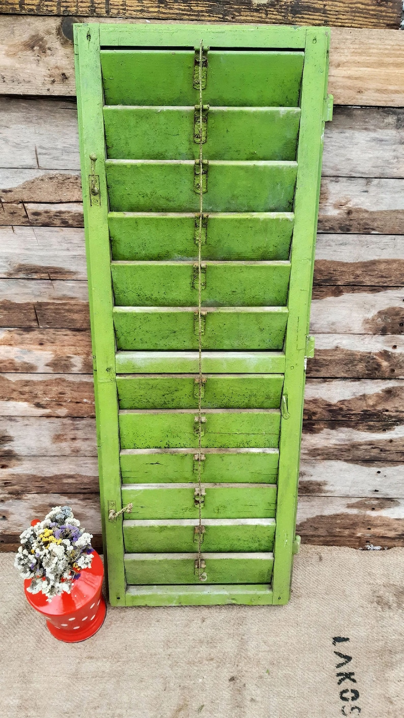 Rustic Green Primitive Mid Century Farmhouse Window Shutters - Etsy