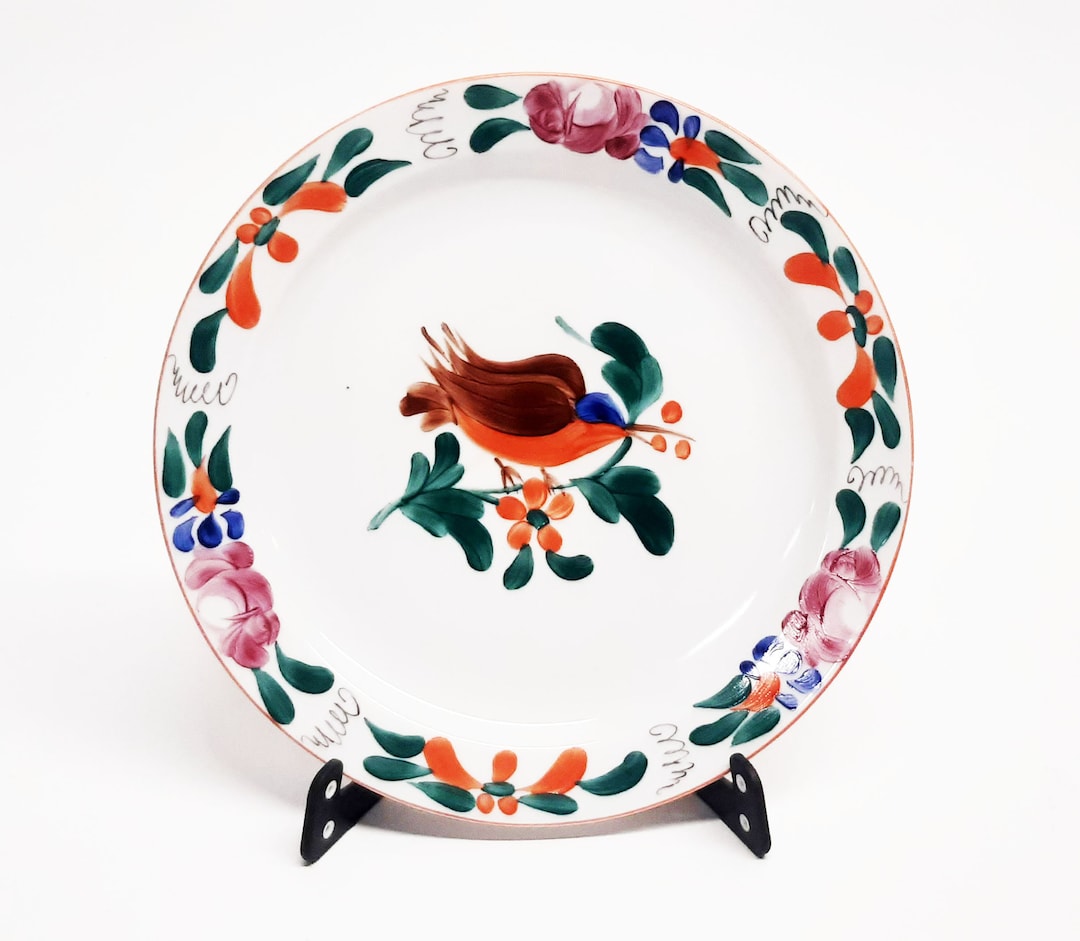 Hand-painted Vintage Hungarian Porcelain Wall Plate, Floral Motif ...