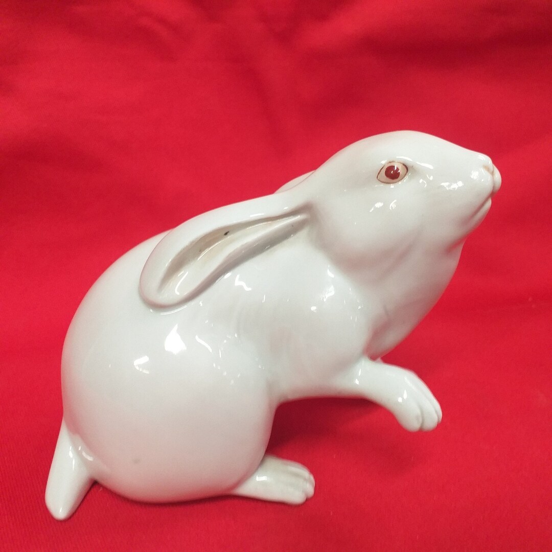 Hungarian Herend China Porcelain White Rabbit Figurine, Hand Painted ...