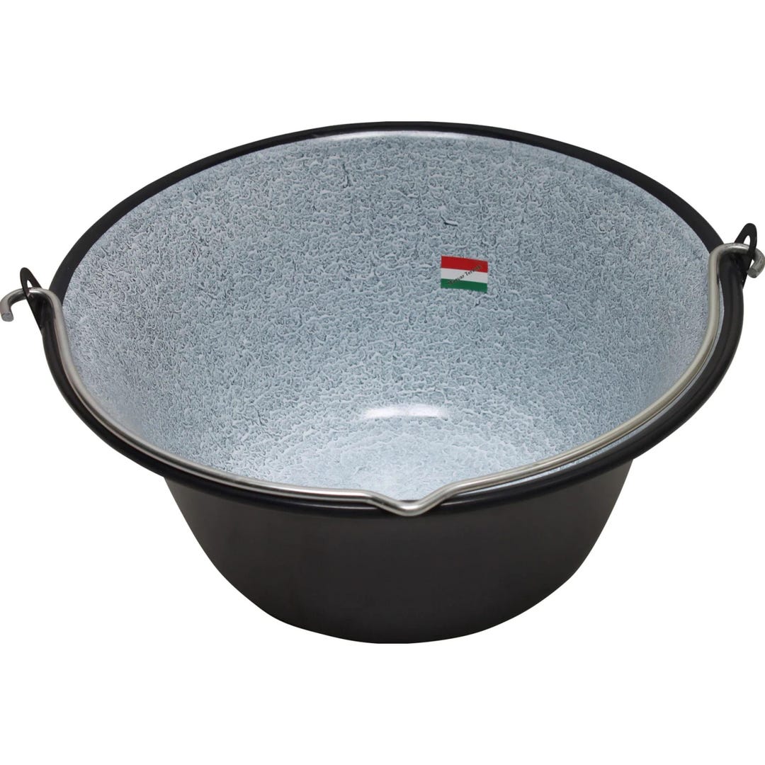 Hungarian Enamel Goulash Kettle 6-16 Litre Cauldron, Gulyas Bogracs Pot ...