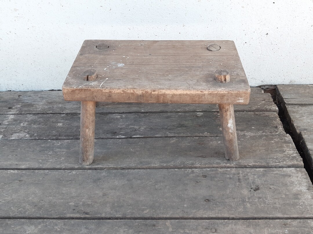 Stool for Livingroom, Handmade Rustic Primitive Farmhouse Wooden ...
