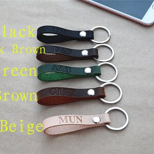 Custom Leather Keychain Personalized Leather Key Ring - Etsy