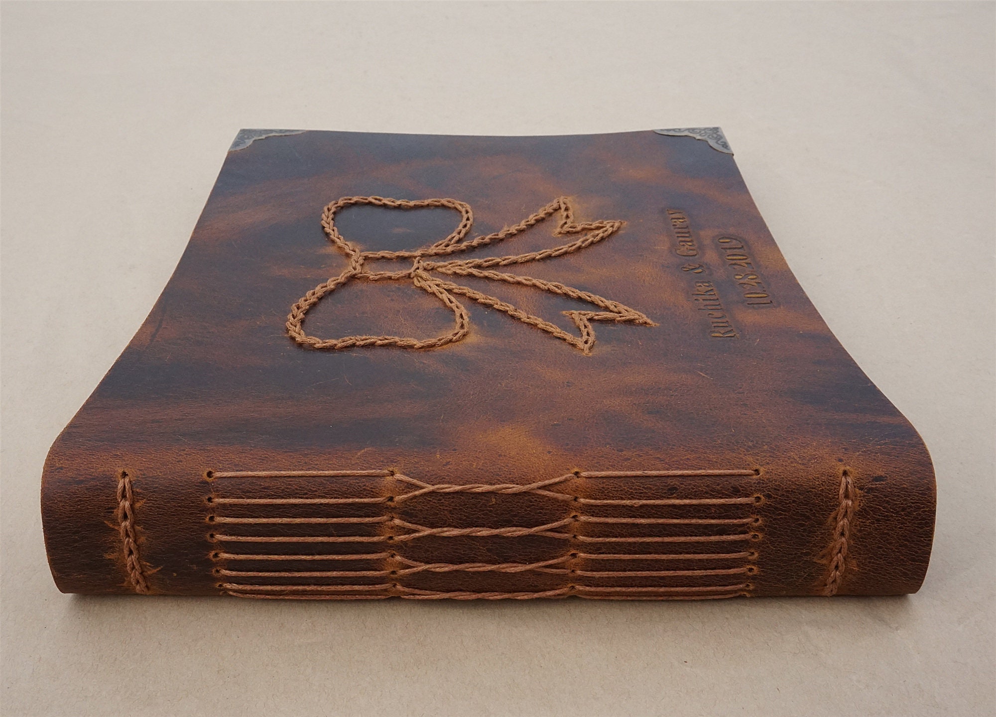 Leather Photo Album Personalized Leather Scrapbook Album | Etsy