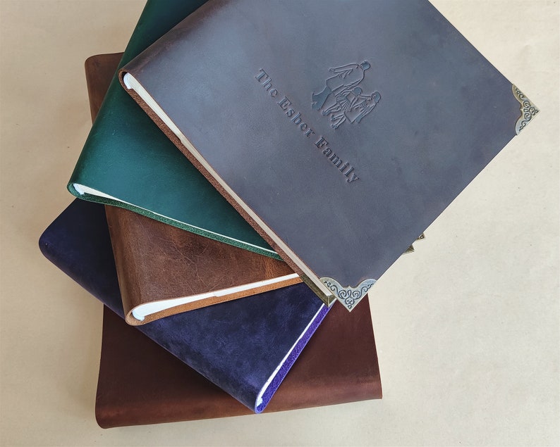 Genuine Leather Photo Album, Personalized Photo Album With Sleeves ...