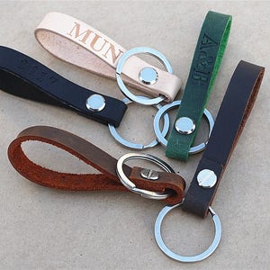 Custom Leather Keychain Personalized Leather Key Ring - Etsy