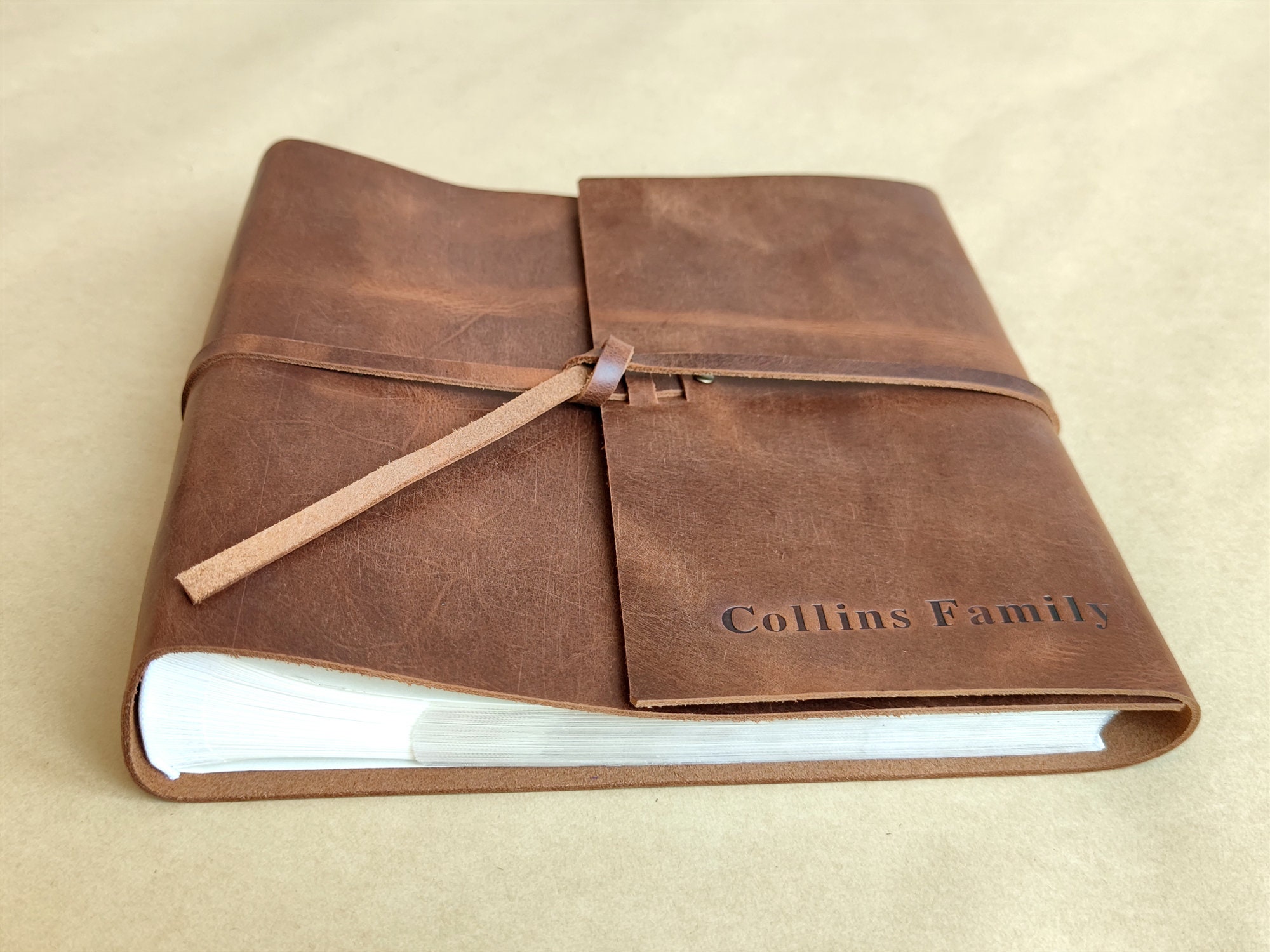 Personalized Leather Photo Album Custom Wedding Photo Guest - Etsy