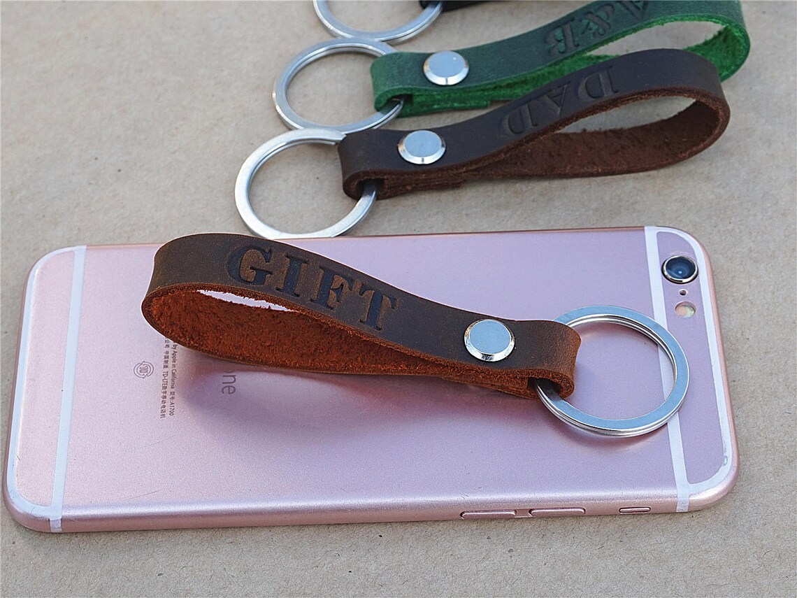 Custom Leather Keychain Personalized Leather Key Ring - Etsy