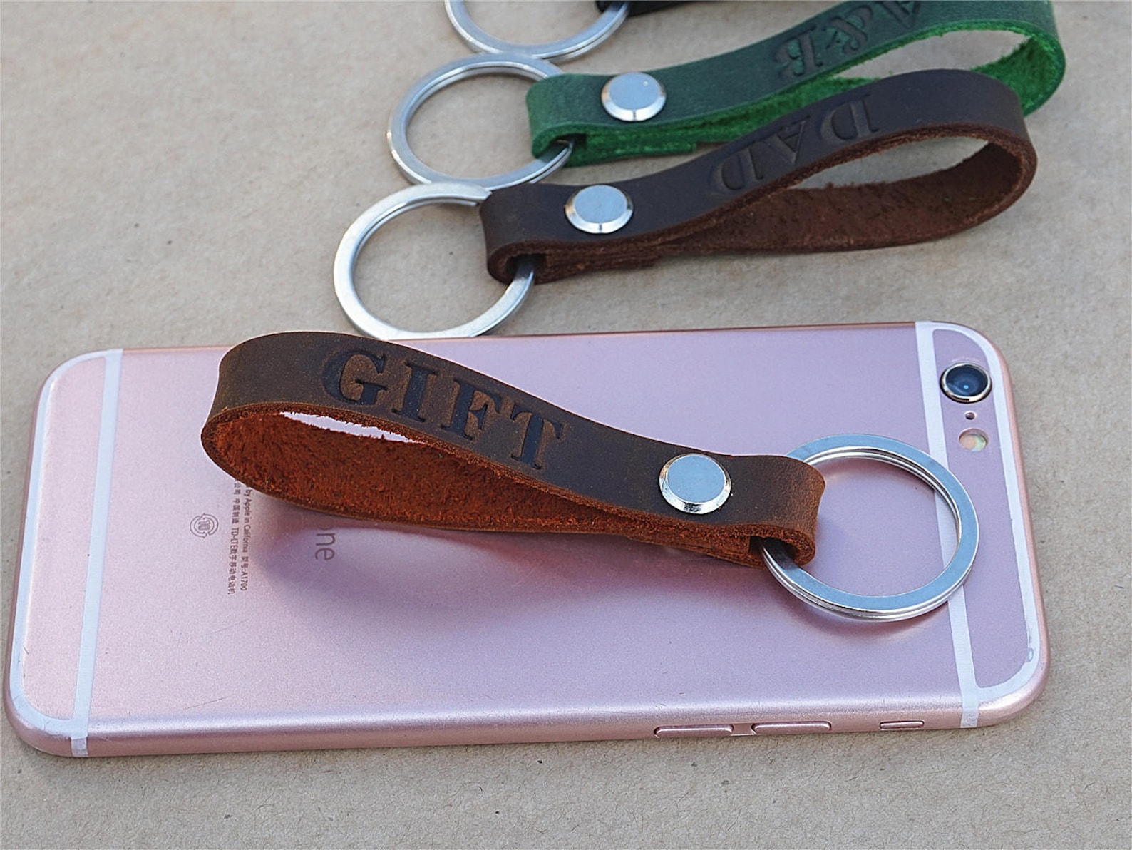 Custom Leather Keychain Personalized Leather Key Ring - Etsy