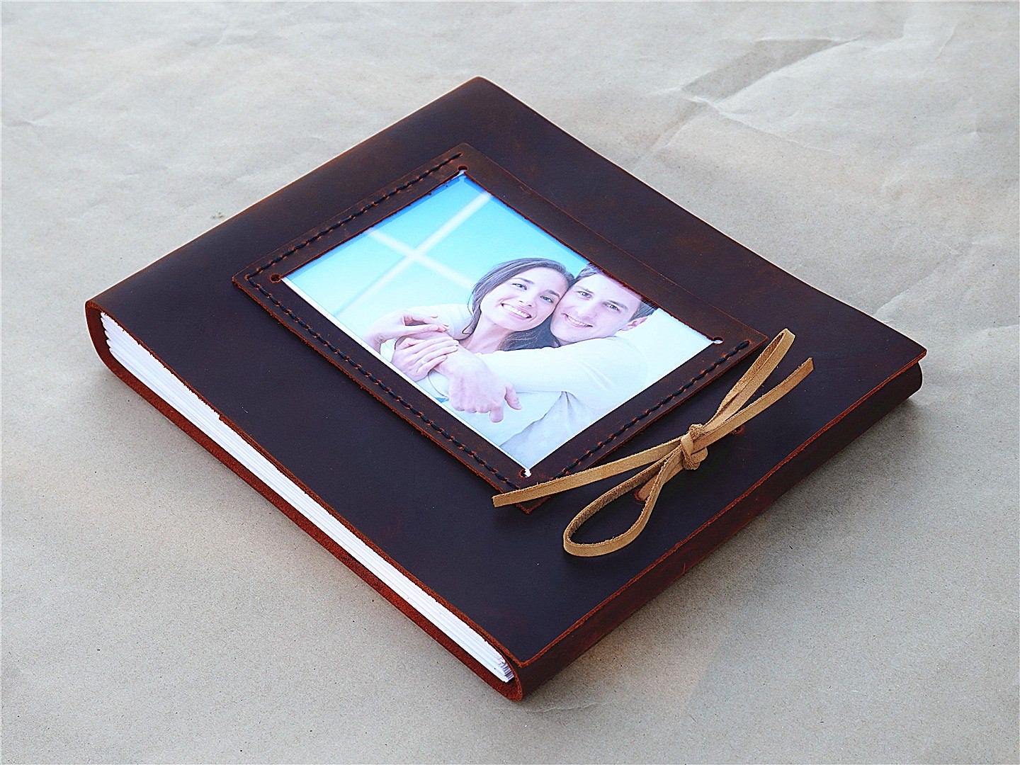 Handmade Leather Photo Album Custom Wedding Photo Album Unique Baby ...