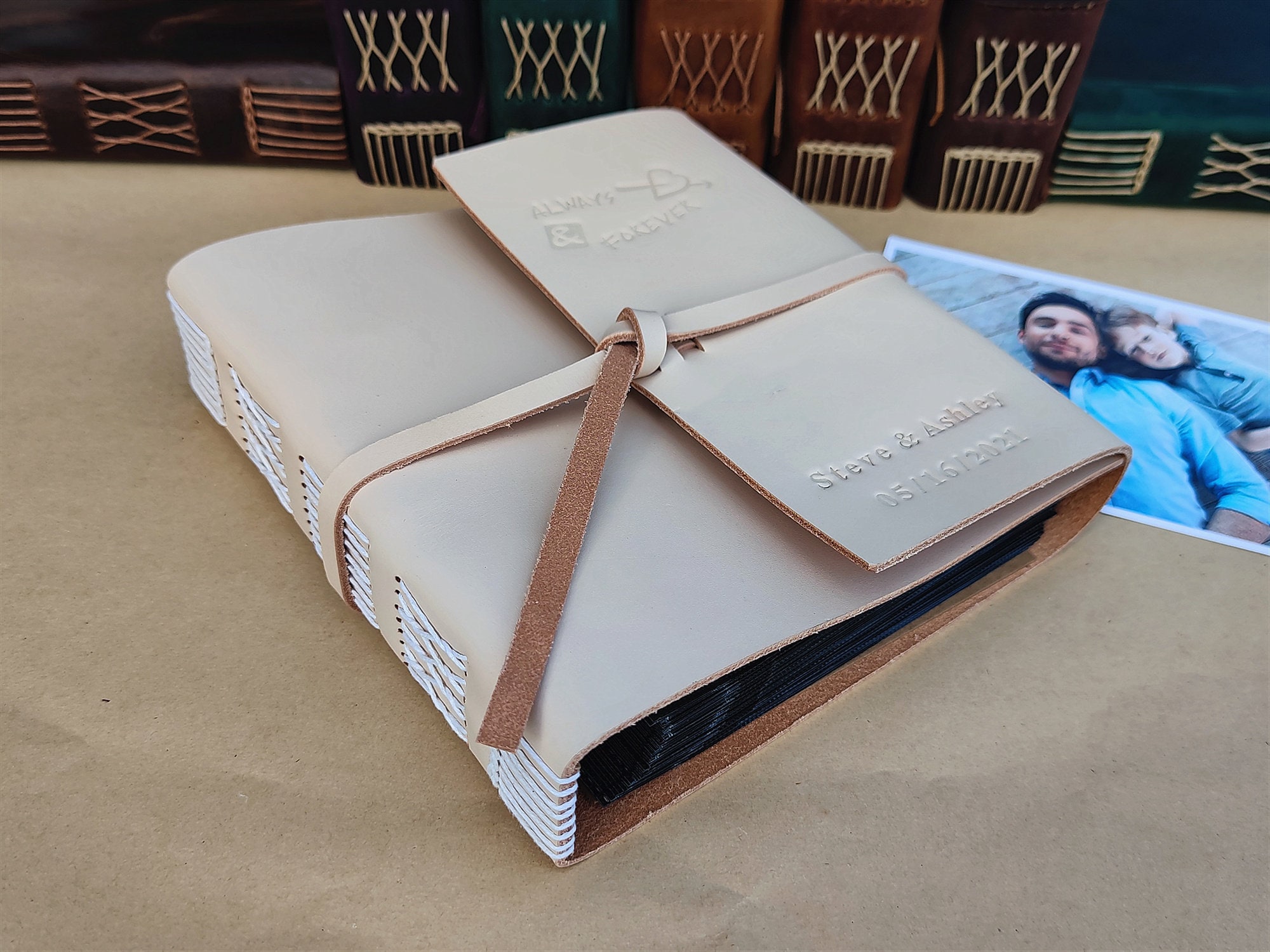 Custom Leather Photo Album Personalized Album With Sleeves - Etsy