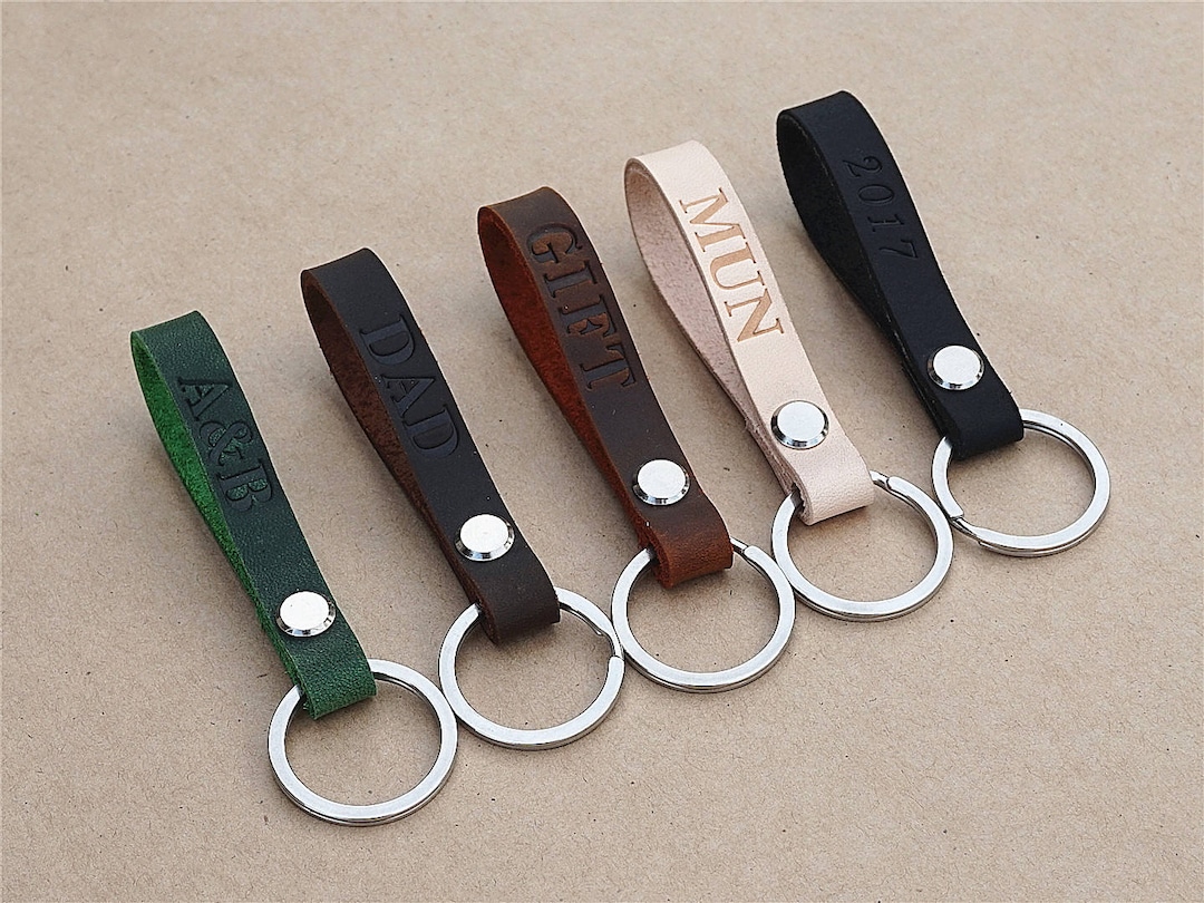 Custom Leather Keychain Personalized Leather Key Ring - Etsy