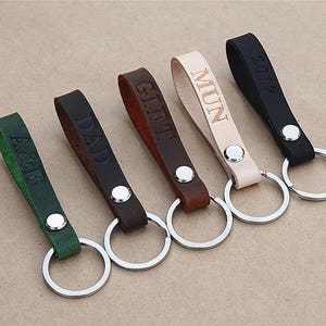 Custom Leather Keychain Personalized Leather Key Ring - Etsy