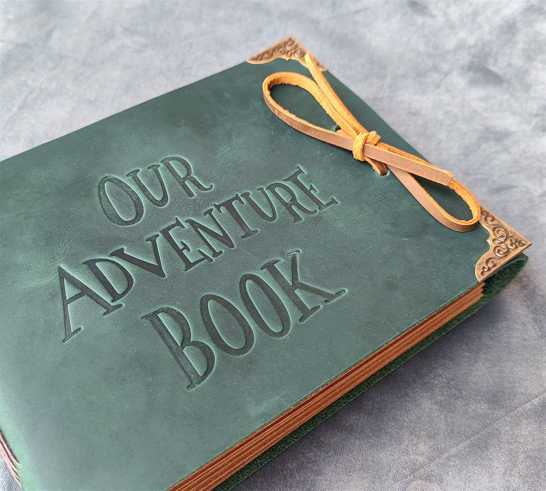 Our Adventure Book, Genuine Leather Photo Album Scrapbook, Personalized ...