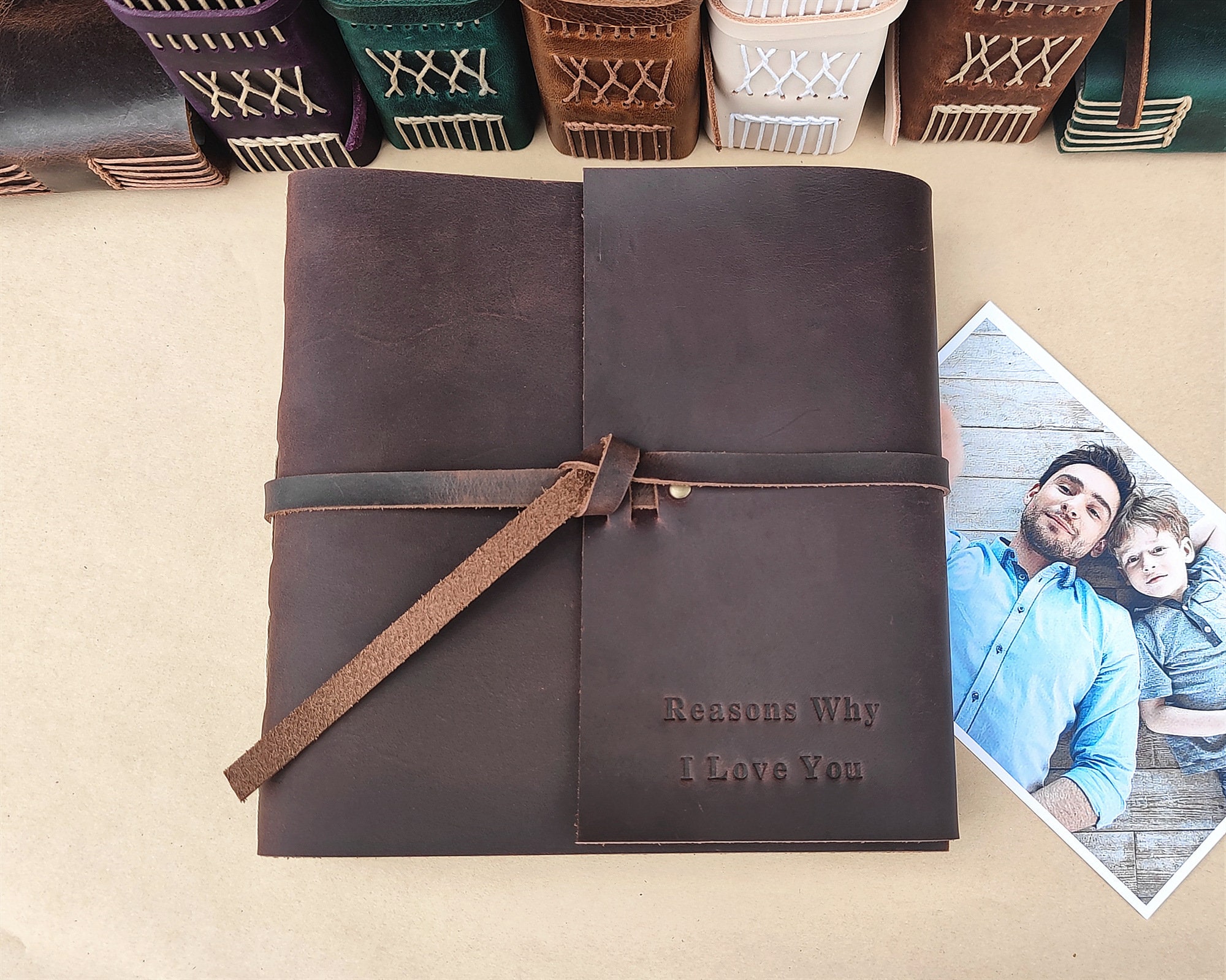 Personalized Leather Binder Photo Album Silp in Album for 100 | Etsy