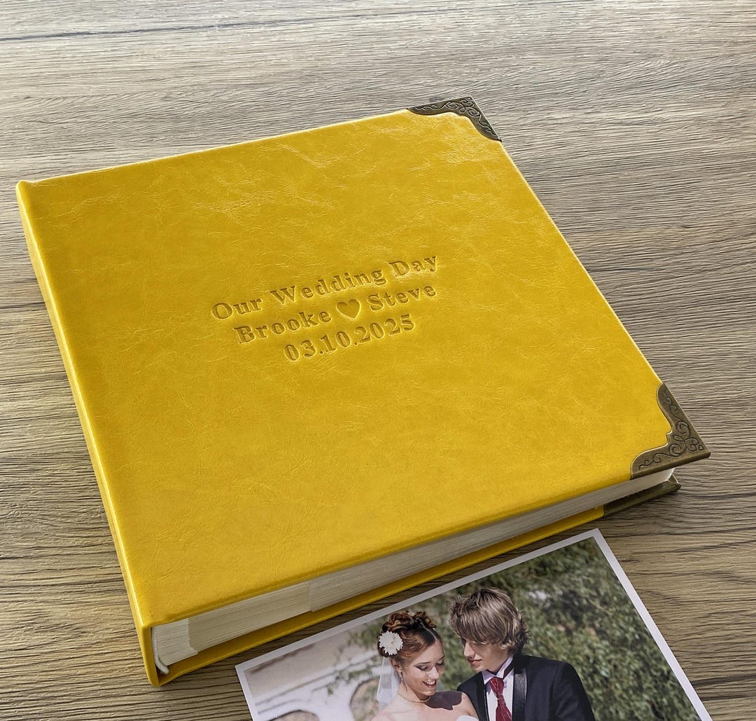Personalised Wedding Photo Album for 4x6 Photos, Wedding Anniversary ...